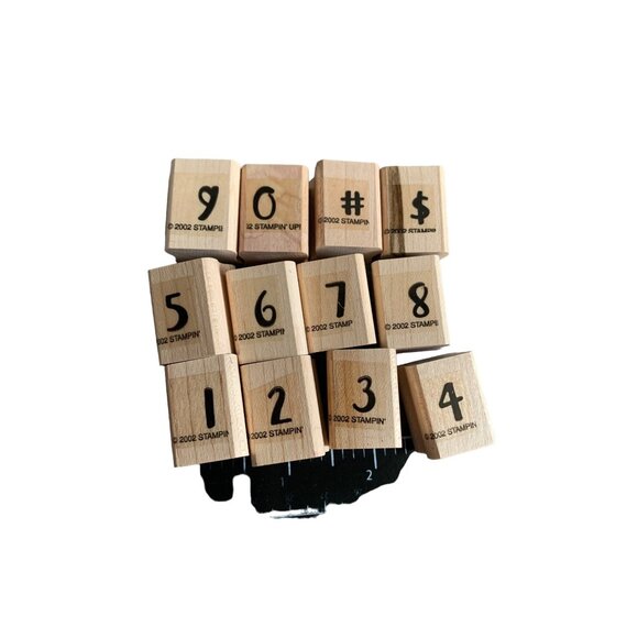 Stampin' Up! | Other | Set Of 2 Wooden Rubber Stamps Numbers Symbols By ...